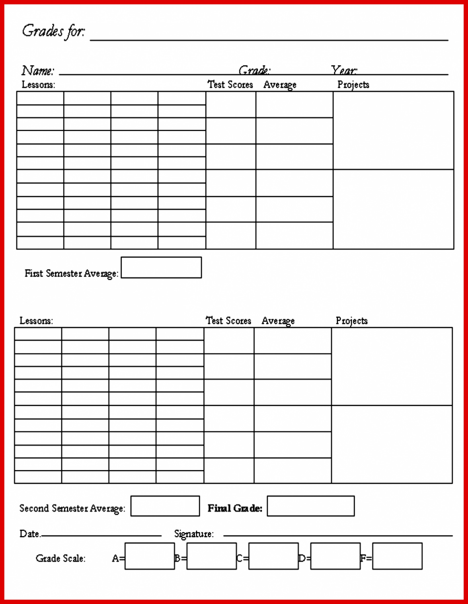 Free Printable Report Card Template Printable Templates