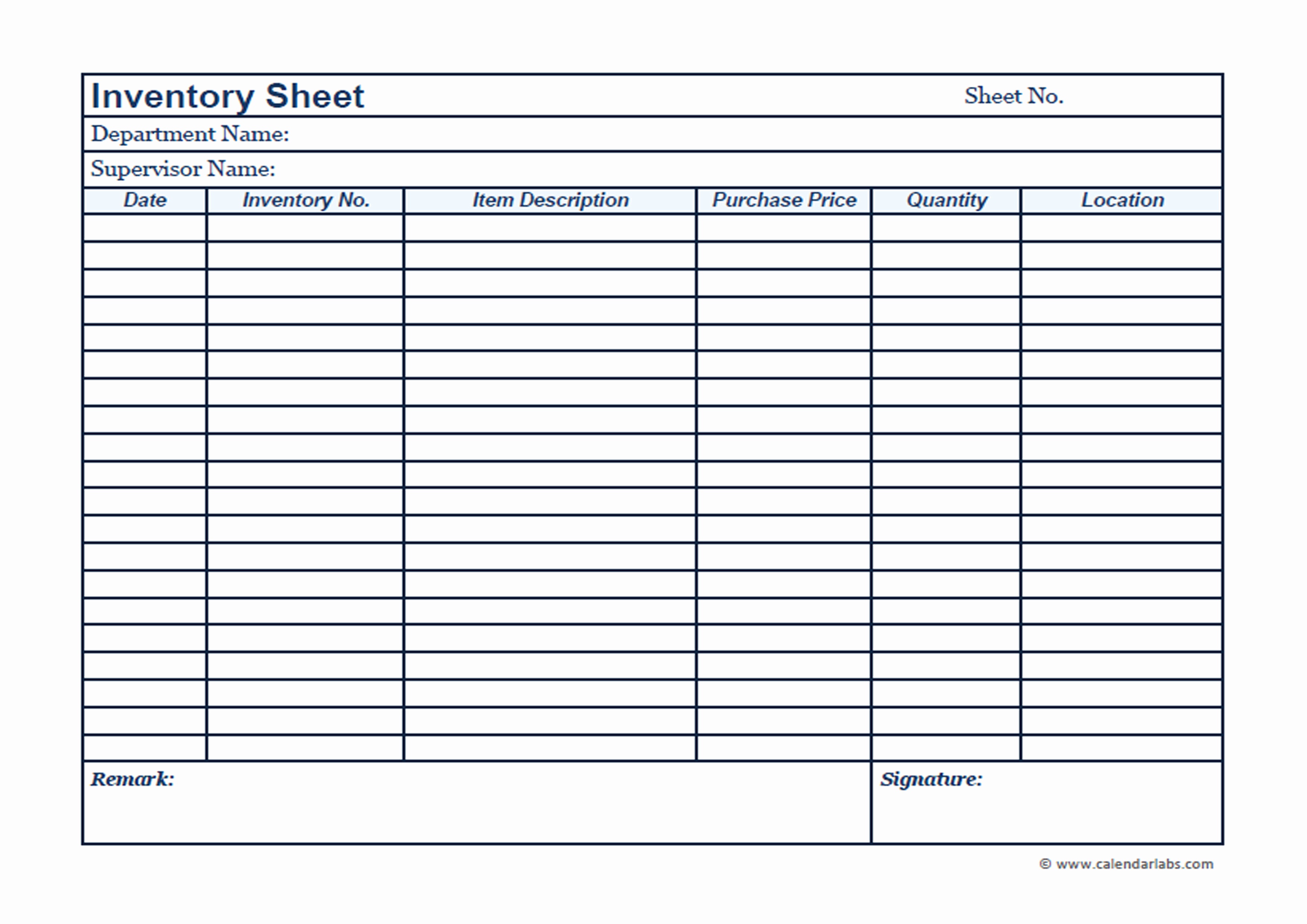 20 Inventory Checklist Template Doctemplates Ariaja