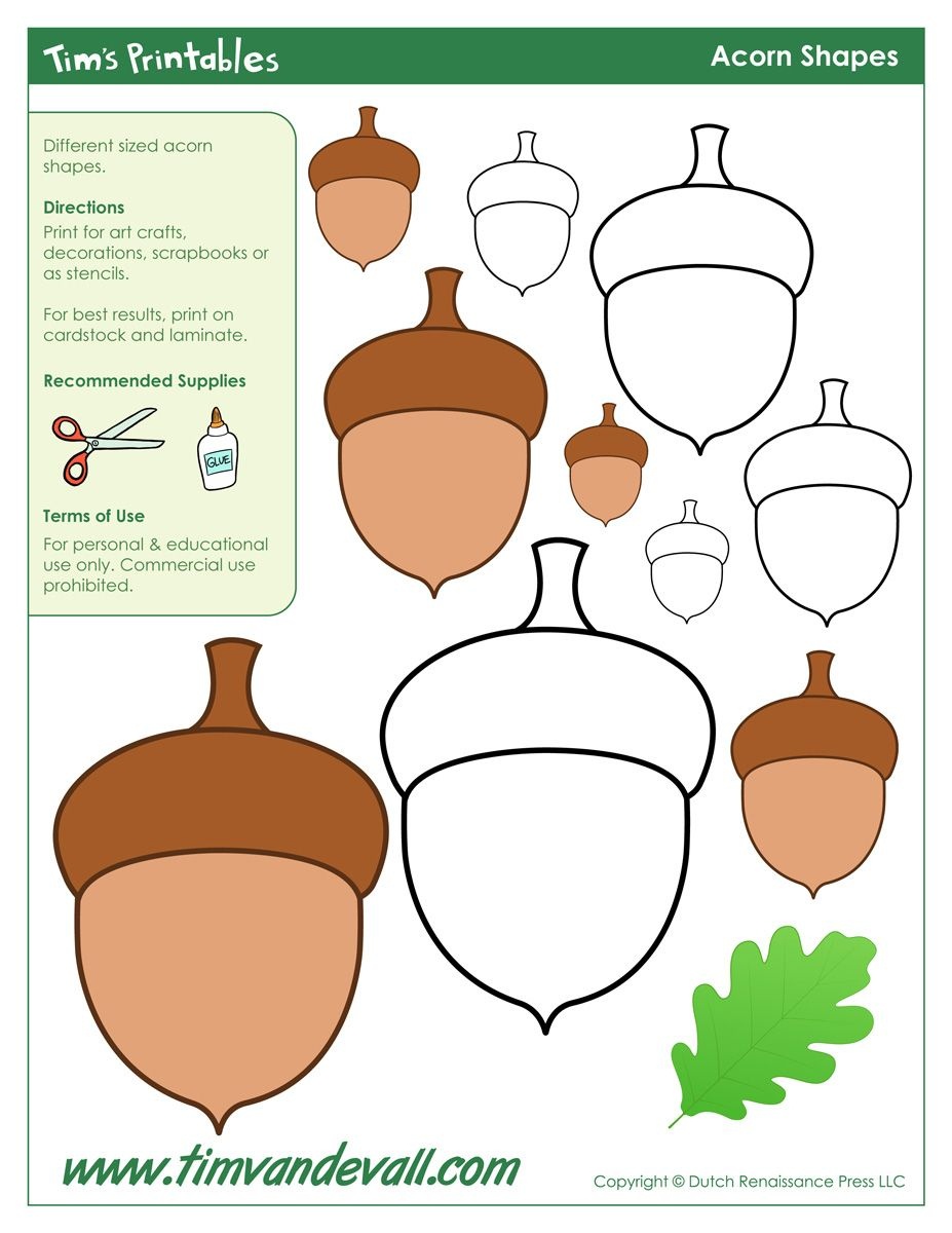 Fall Acorn Coloring Page Free Printable Coloring Pages Acorn 
