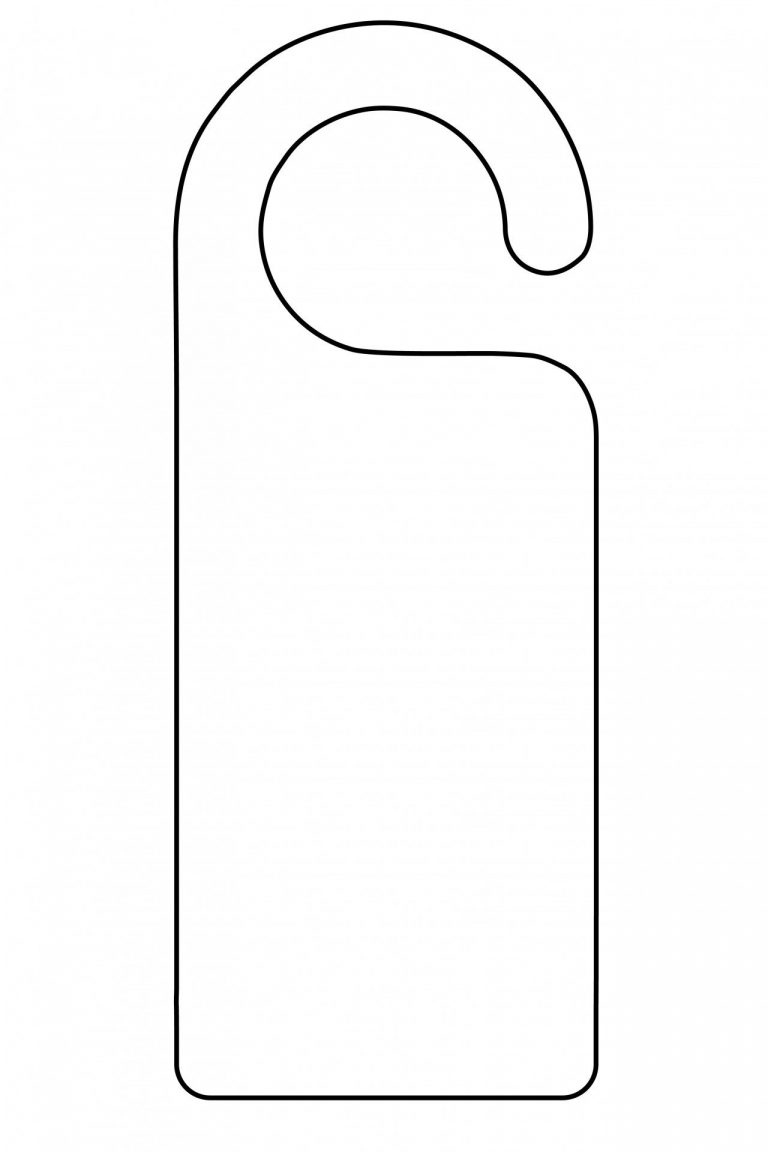 Blank Door Hanger Template For Your Design Print And Cutout 