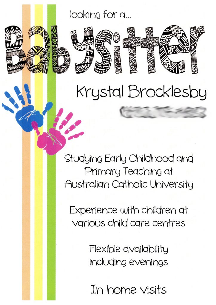 Creative Cute Babysitting Flyers Babysitting Flyers Babysitting 
