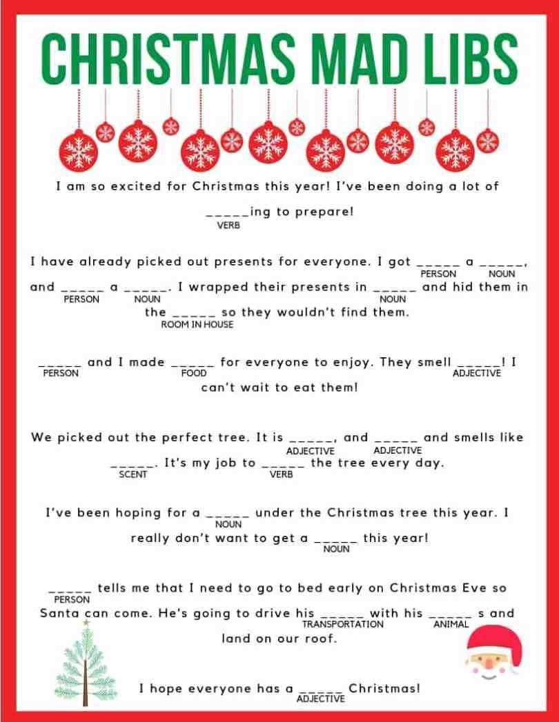 The Grinch Mad Lib Holiday C g a Christmas Games activities 
