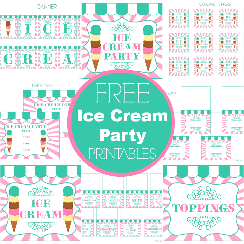 Ice Cream Party Invitations Printable Free Free Printable