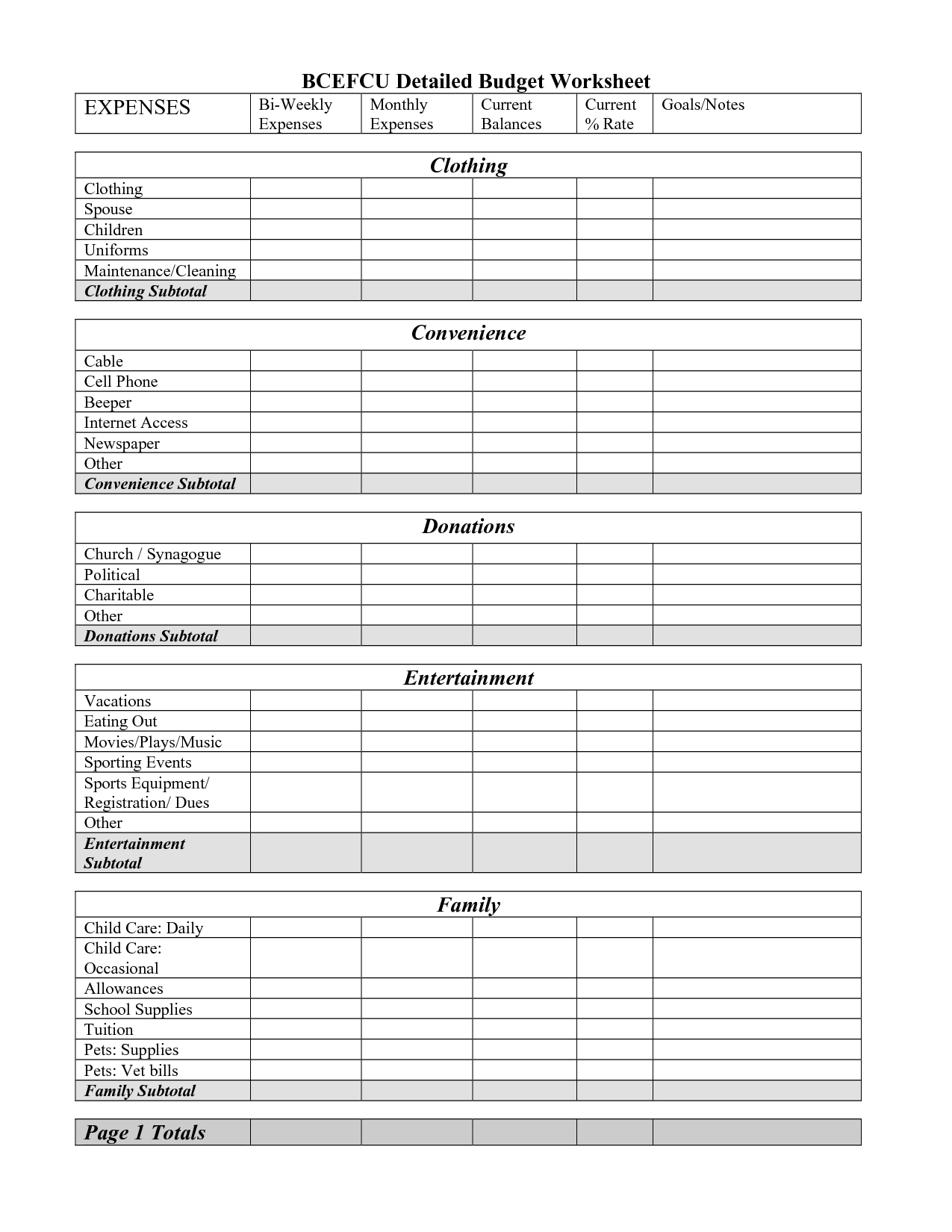 Free Printable Bi Weekly Budget Template Free Printable