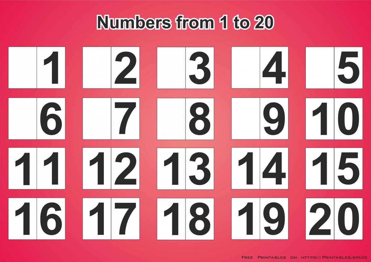 Free Printable Numbers 1 20 Free Printable