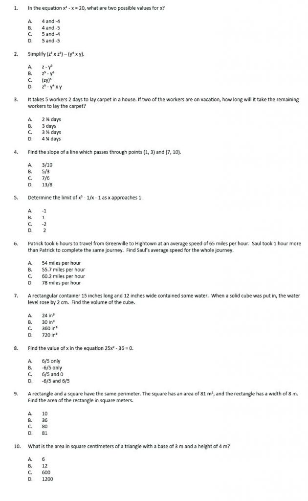 Ged Math Preparation Ged Practice Questions Pdf Luckypicks club 