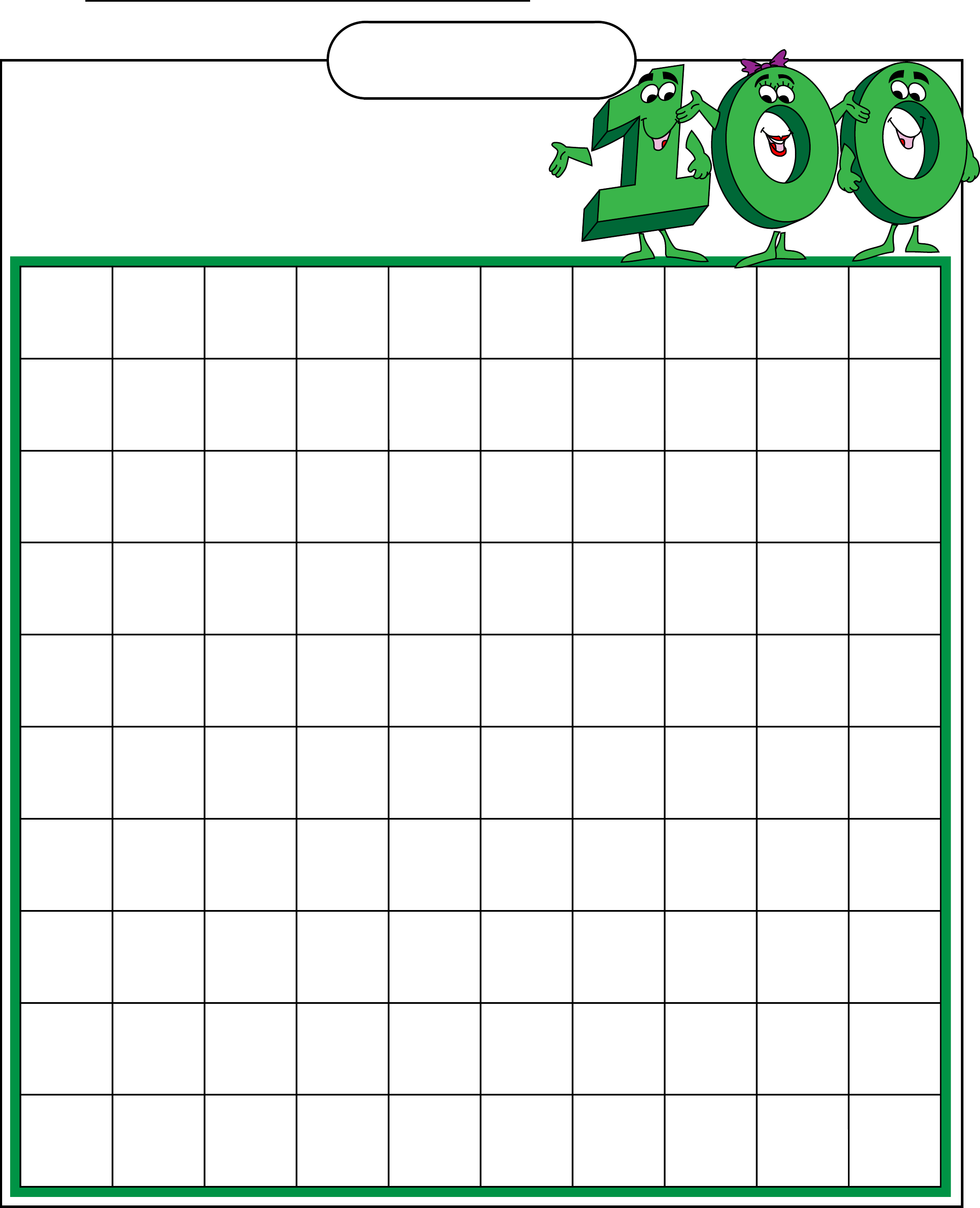 Hundreds Chart Free Printable
