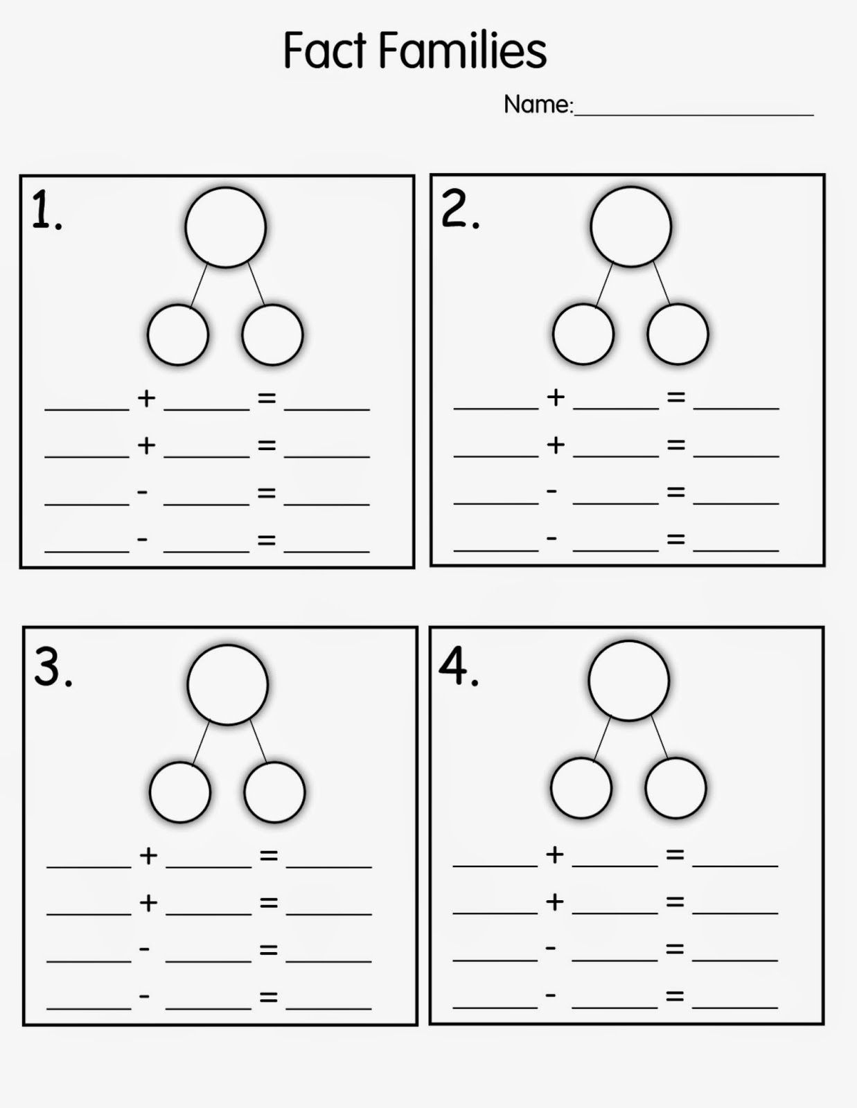 Printable Number Bond Template Printable Word Searches