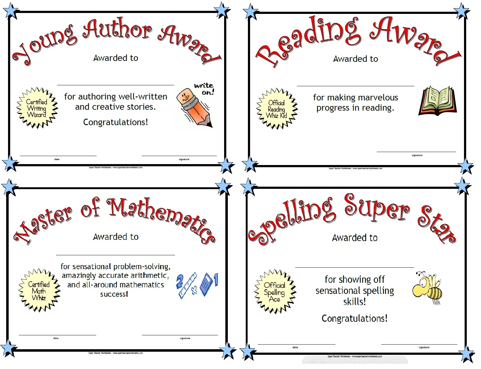 Printable Award Certificates For Students Craft Ideas Blank Free 