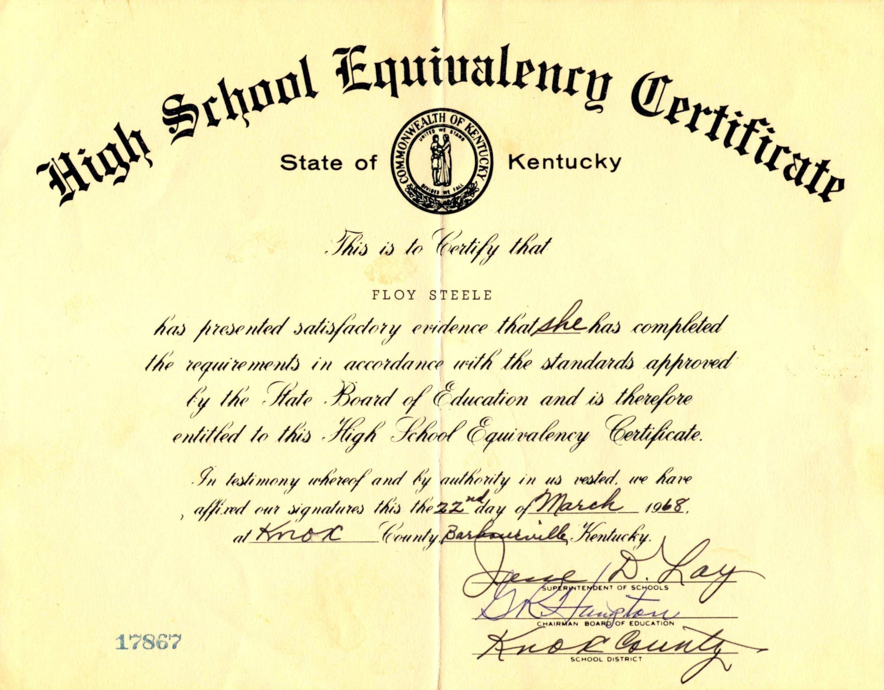 Free Ged Certificate Template Download
