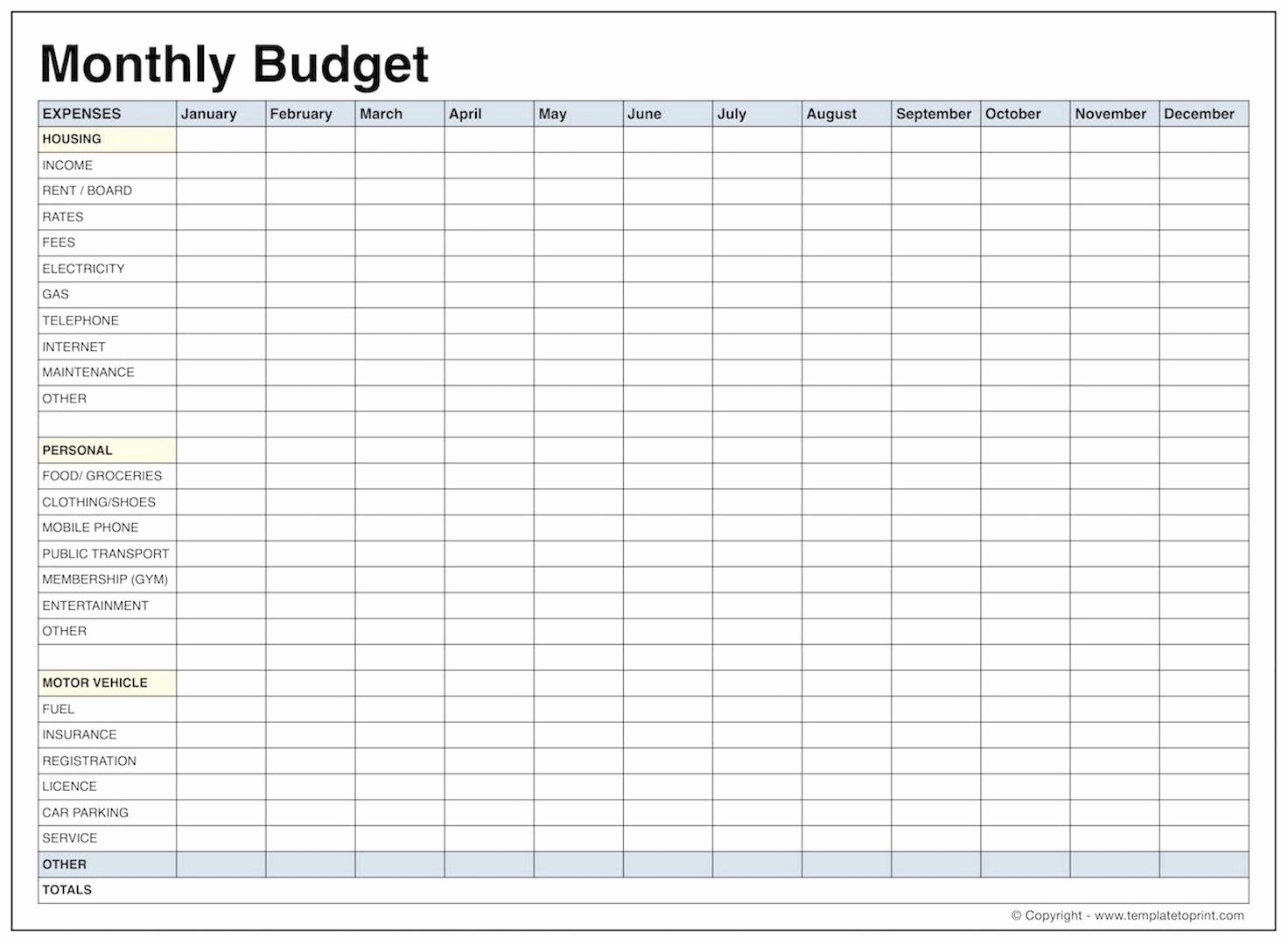 Free Printable Budget Templates Of Printable Monthly Bud Template A 