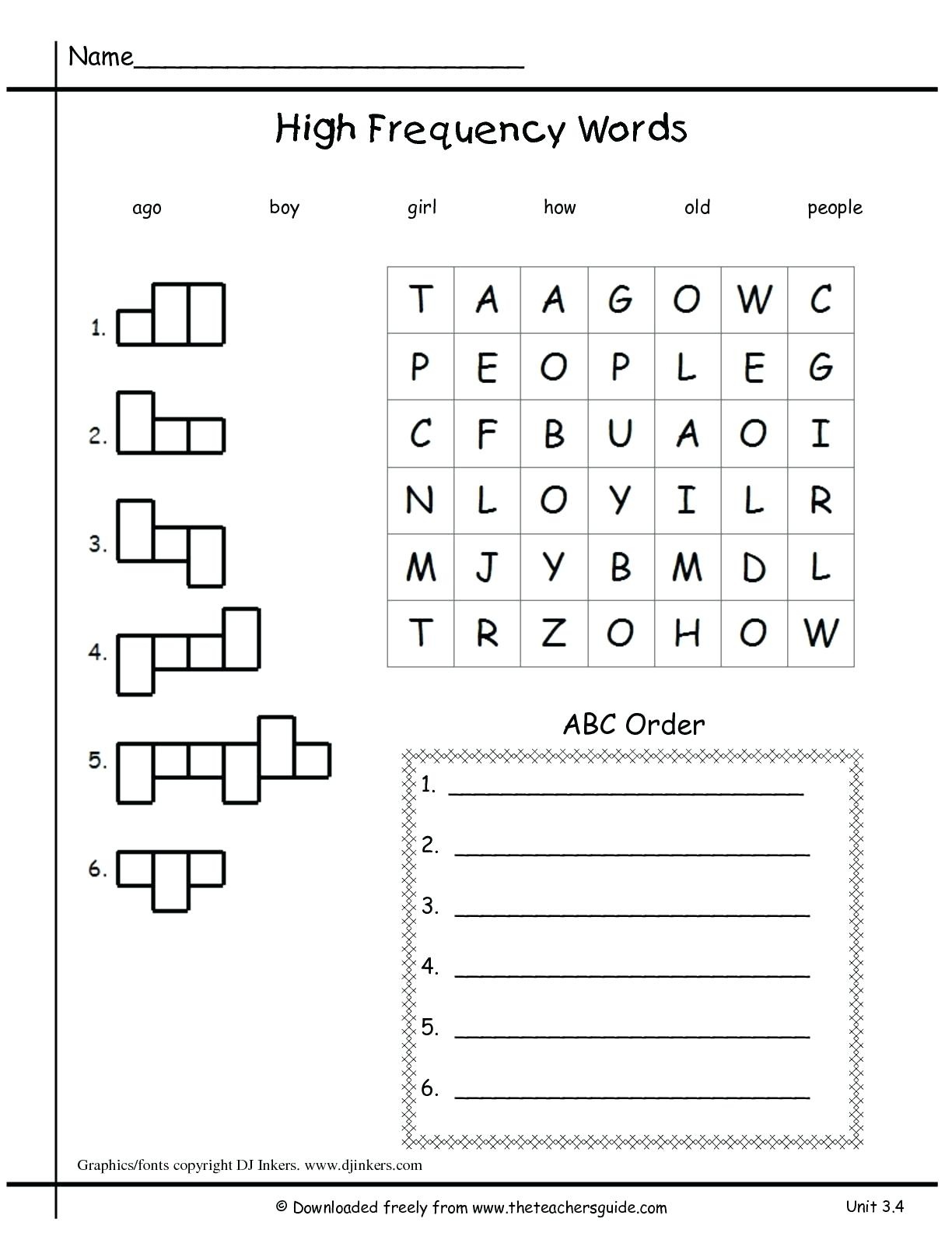 Handwriting Worksheets For Kids Dolch First Grade Words 1st Grade 