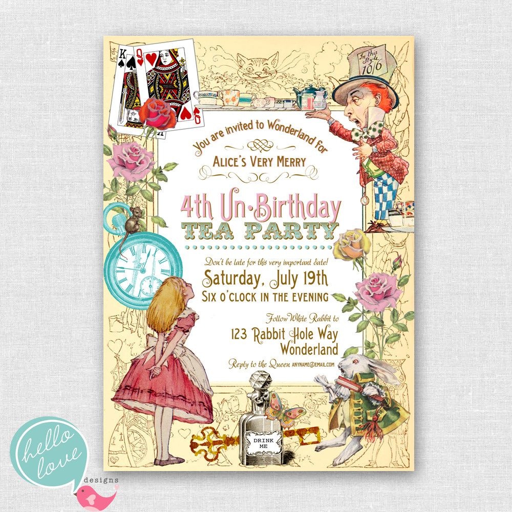 Mad Hatter Tea Party Invitations Free Printable Free Printable