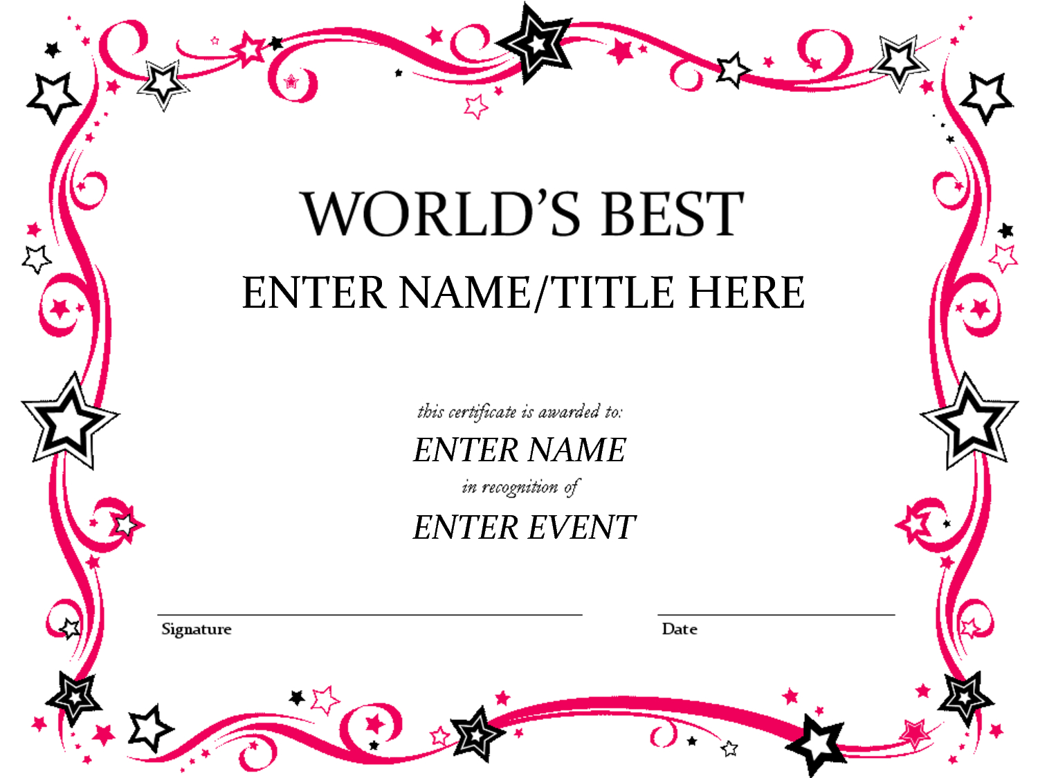 Princess Certificate Template Freebies