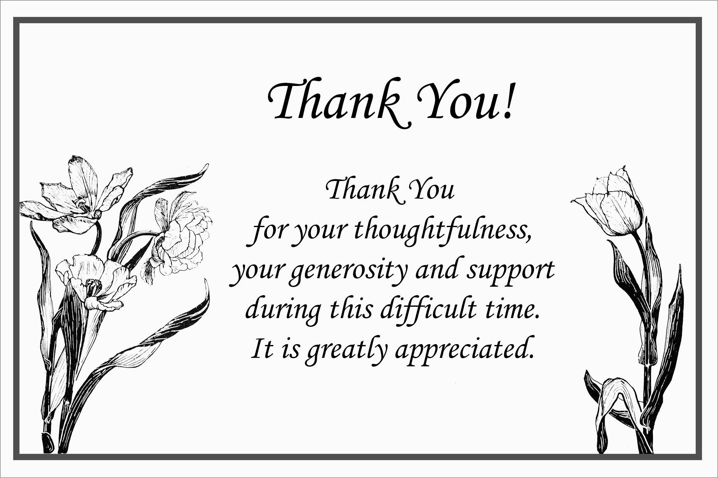 Printable Funeral Thank You Cards