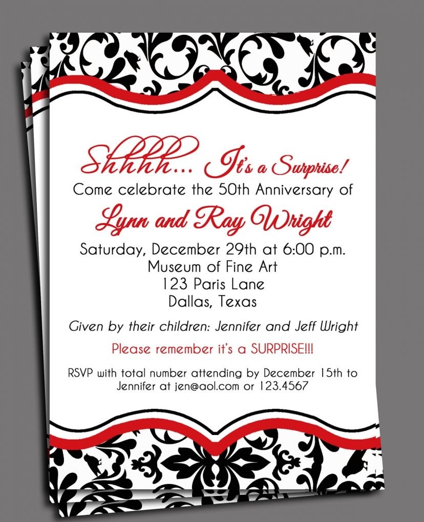 Free 40th Wedding Anniversary Invitations Templates Nisma Info