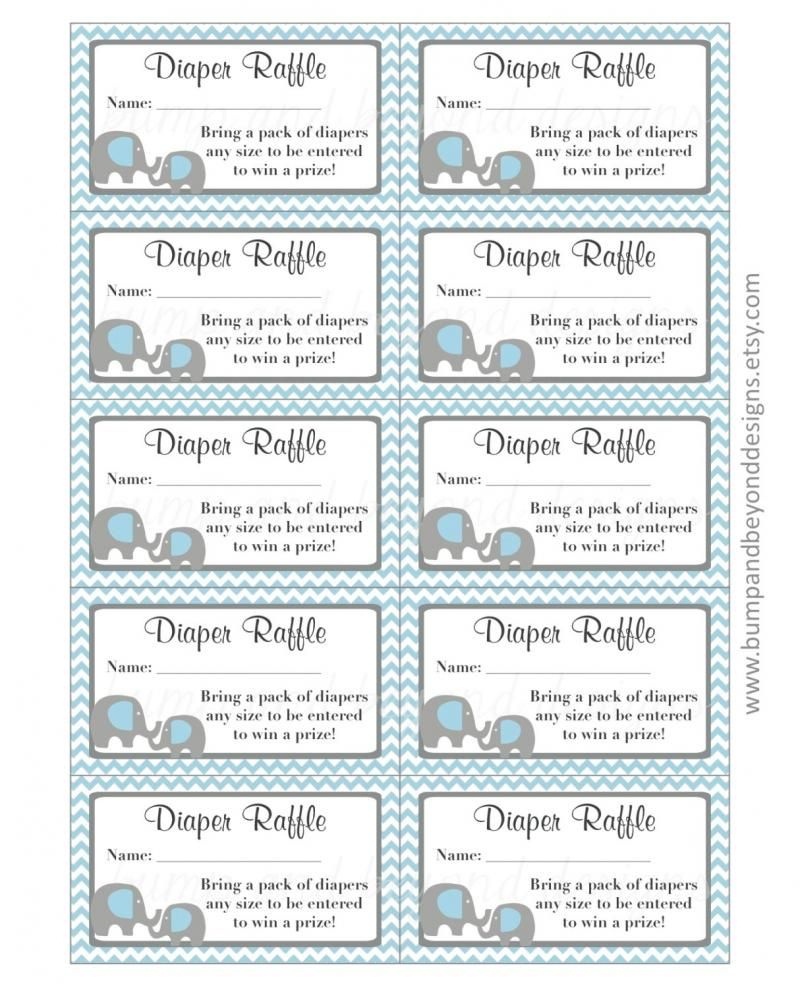 Diaper Raffle Printable Tickets