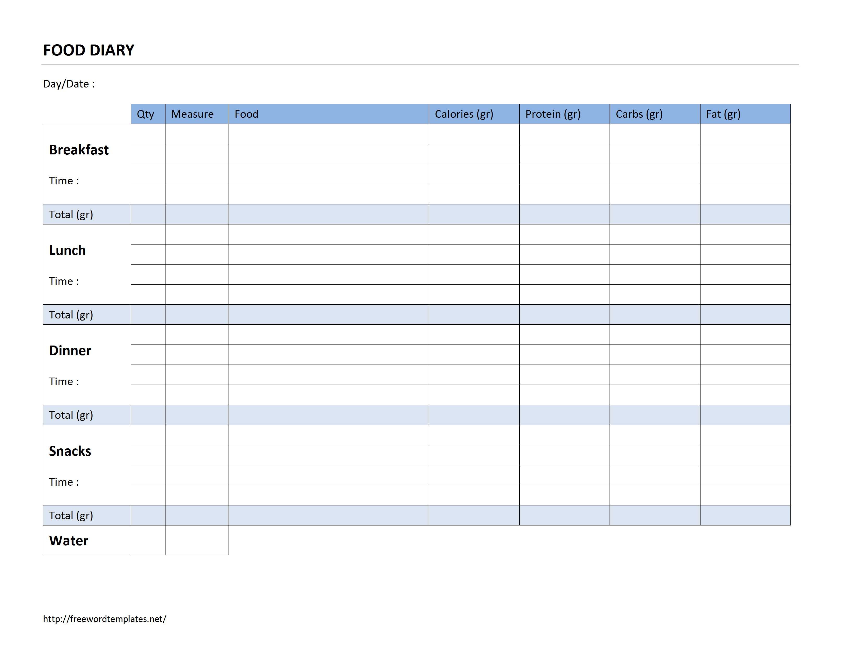 Food Diary Log Diet Logs Printable Free Free Printable