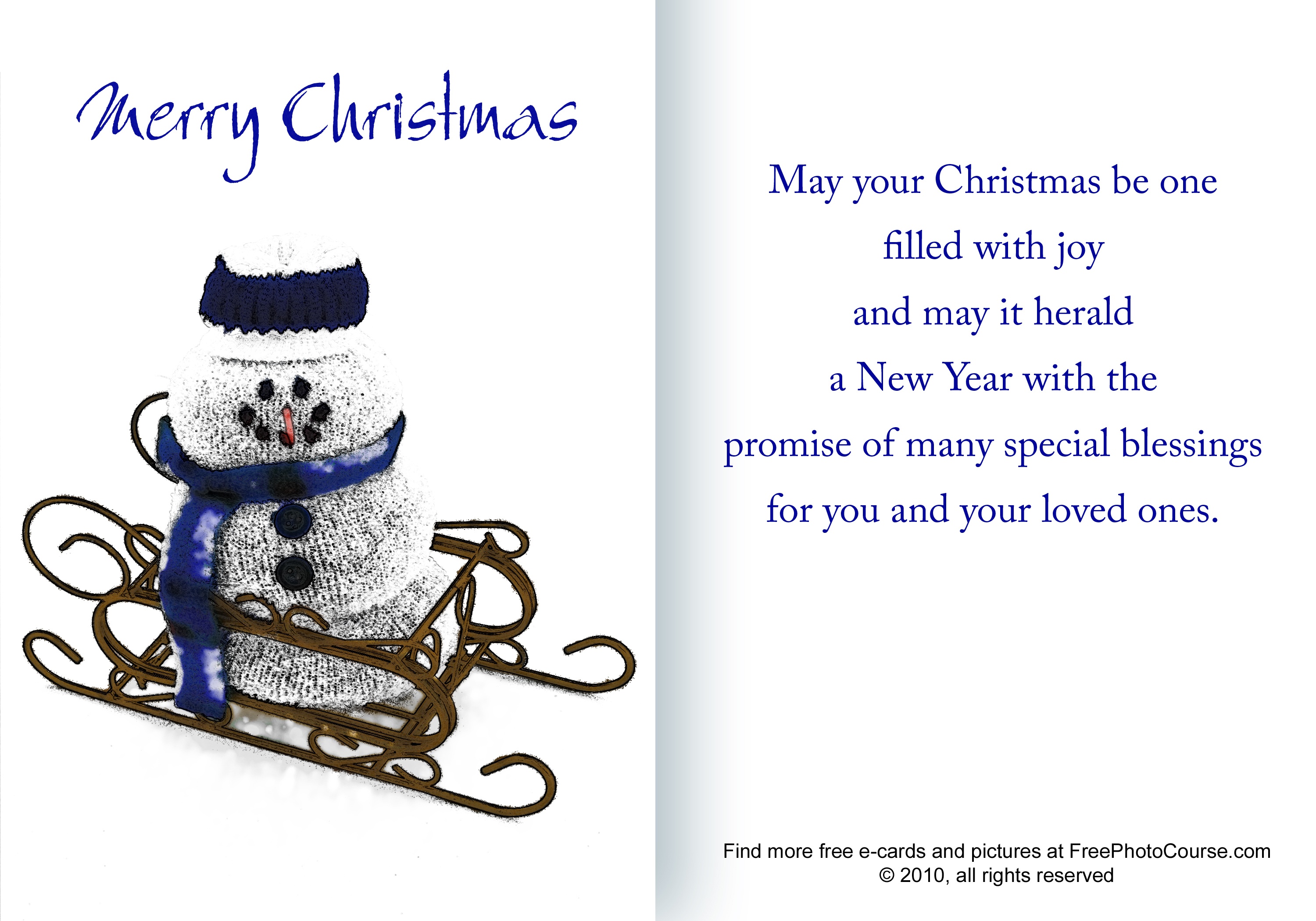 Free Online Printable Christmas Cards Free Printable