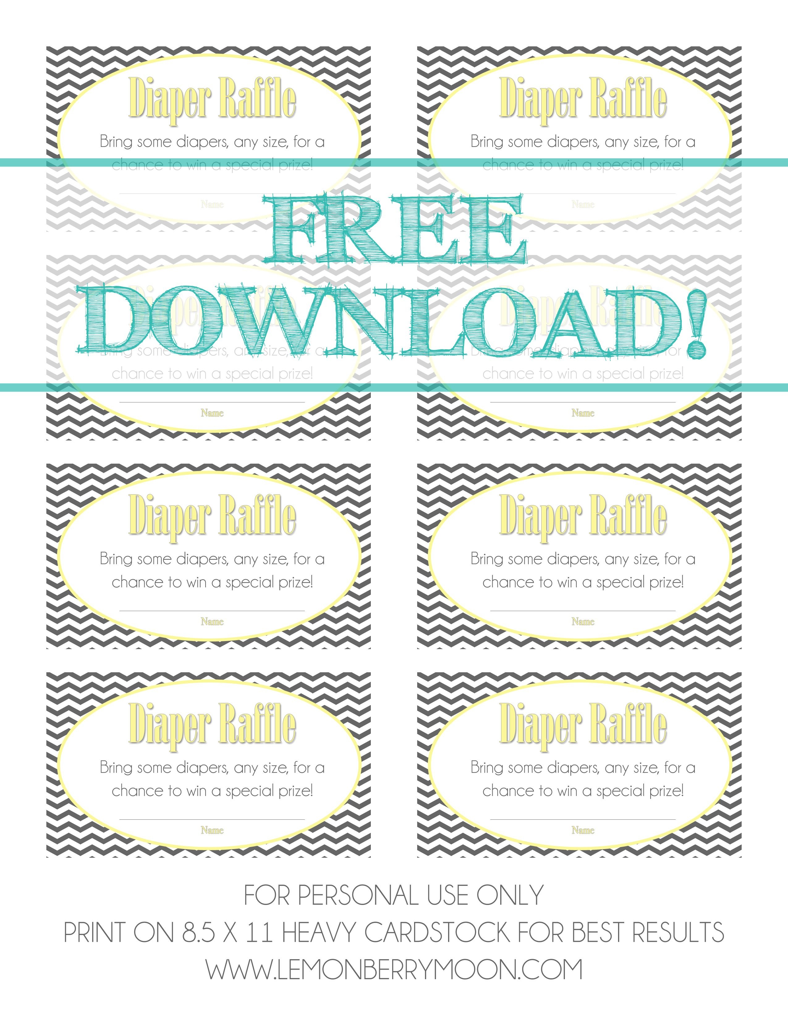 Free Printable Diaper And Wipe Raffle