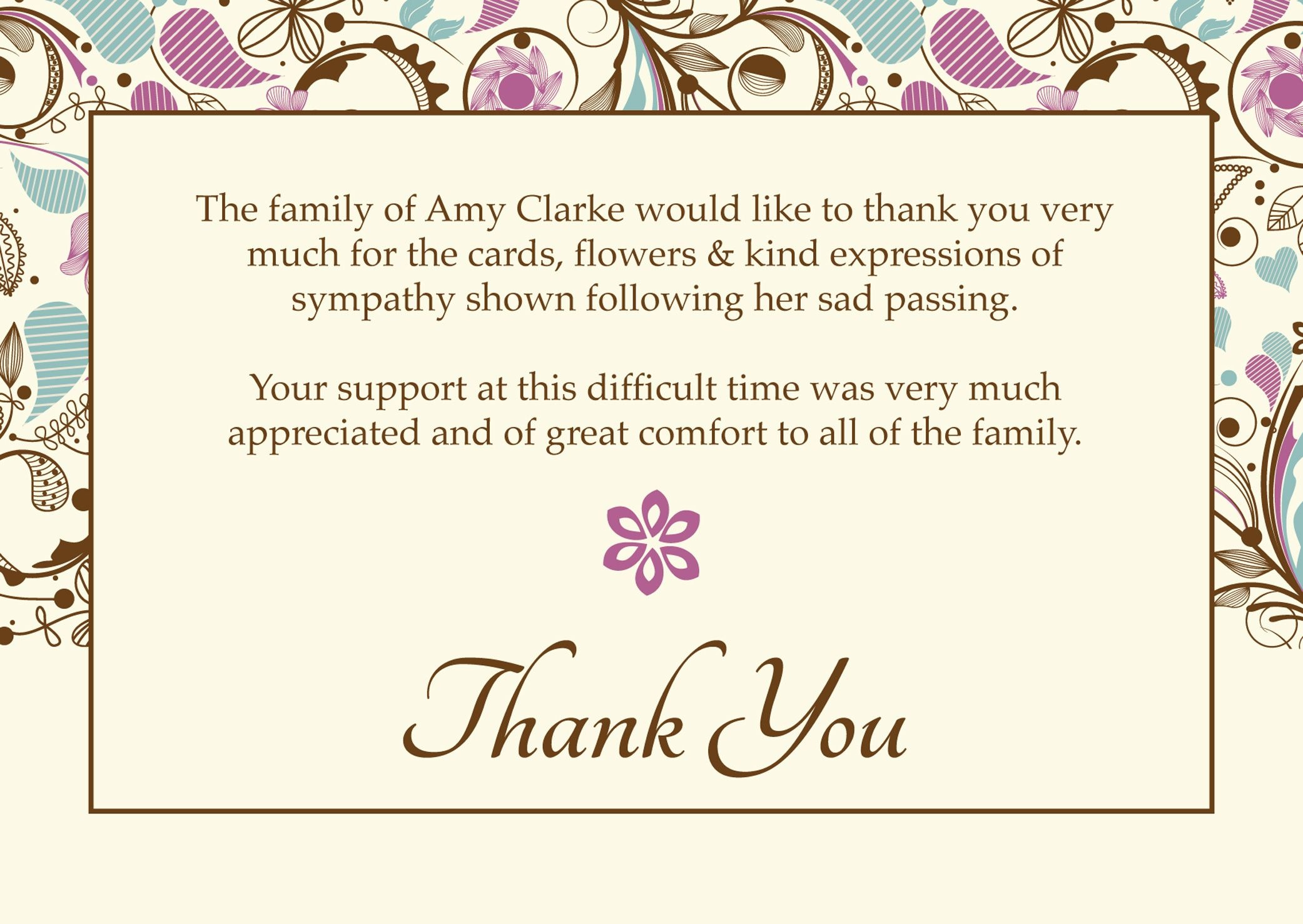Thank You Sympathy Cards Free Printable Free Printable