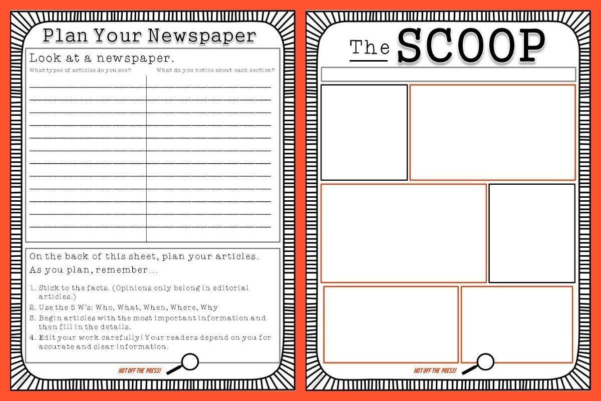 Free Newspaper Article Template Shooters Journal Free Printable 