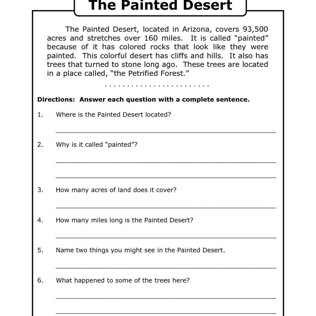 Reading Comprehension For 7th Grade