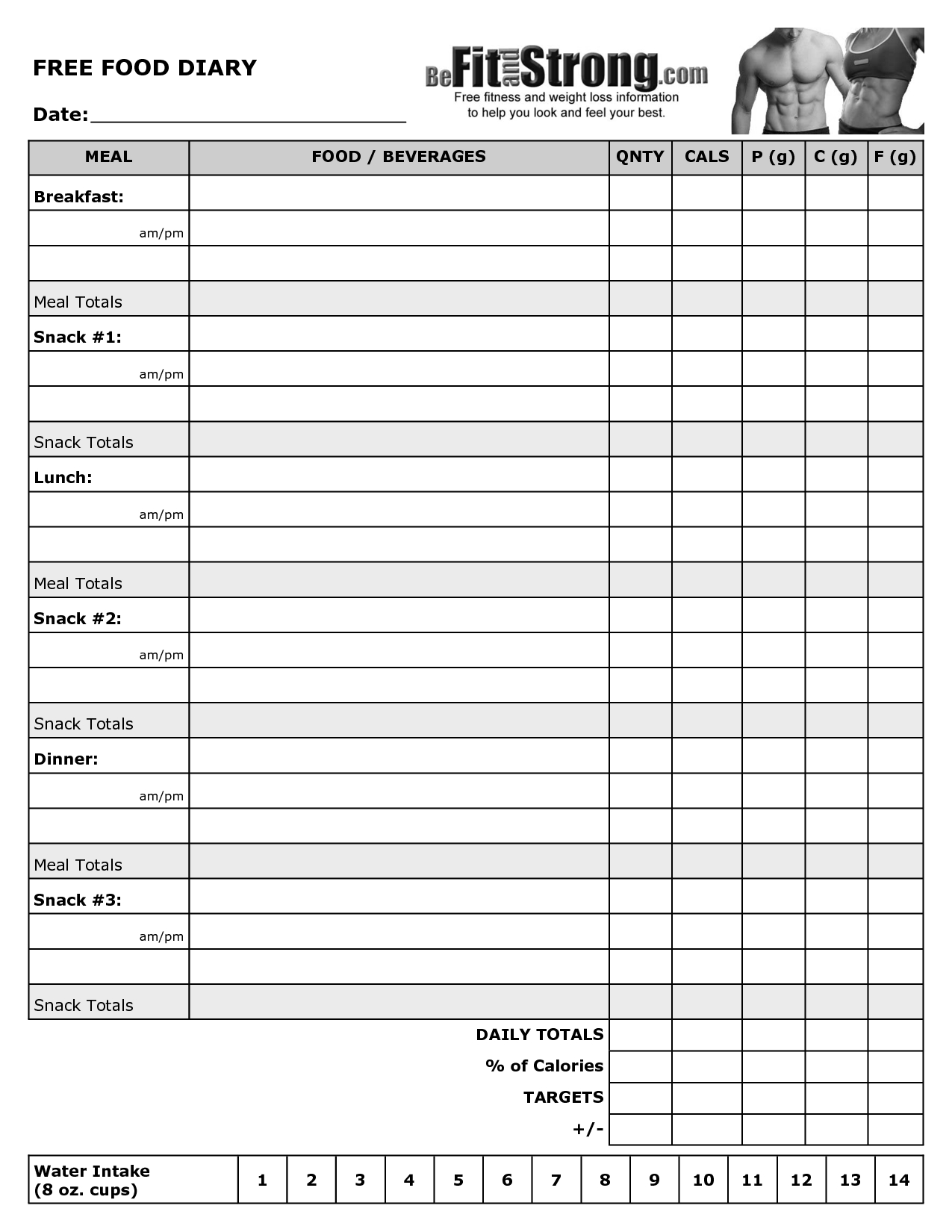 Diet Logs Printable Free Free Printable