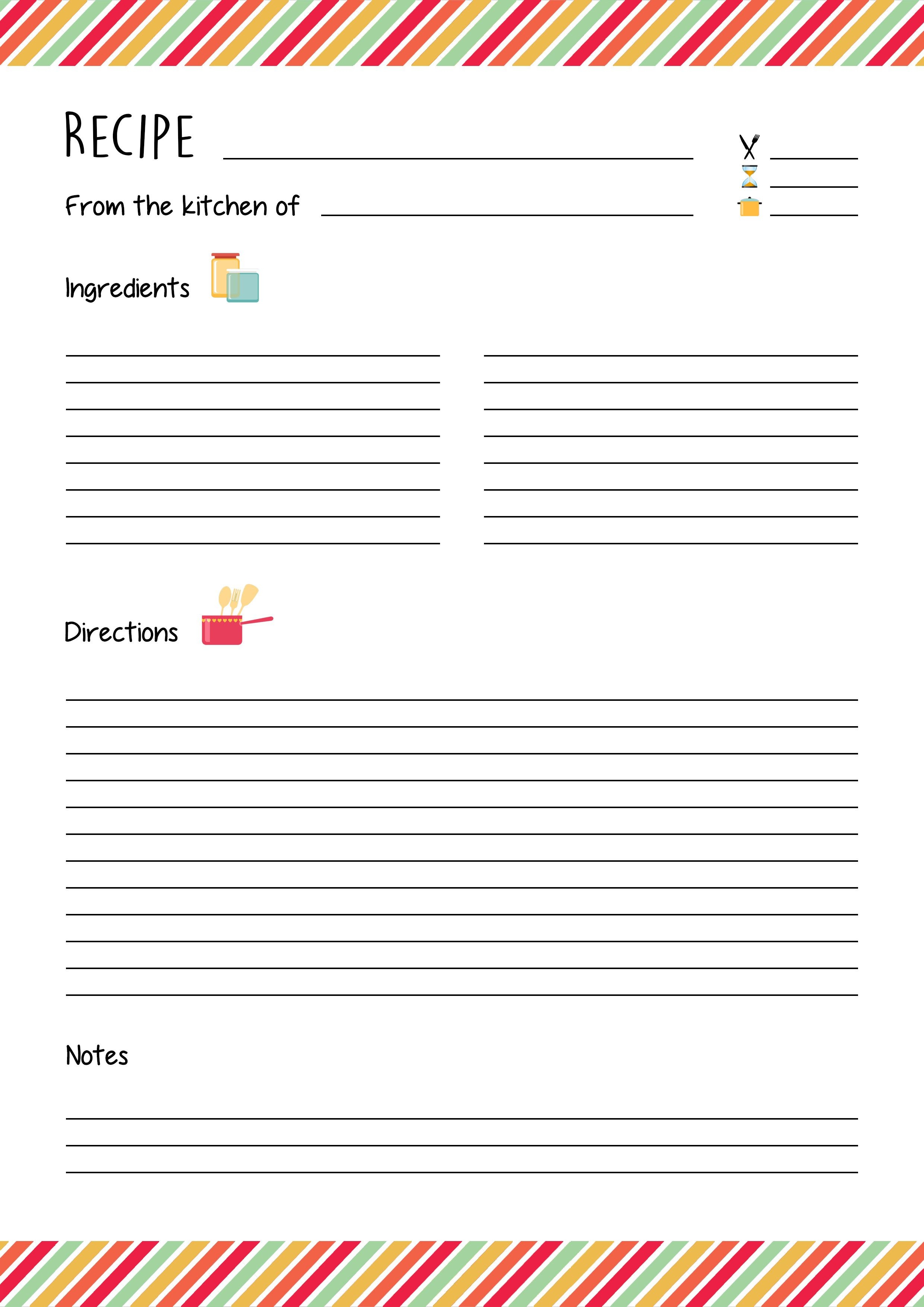 Free Recipe Binder Template Tutlin psstech co Free Printable Recipe 