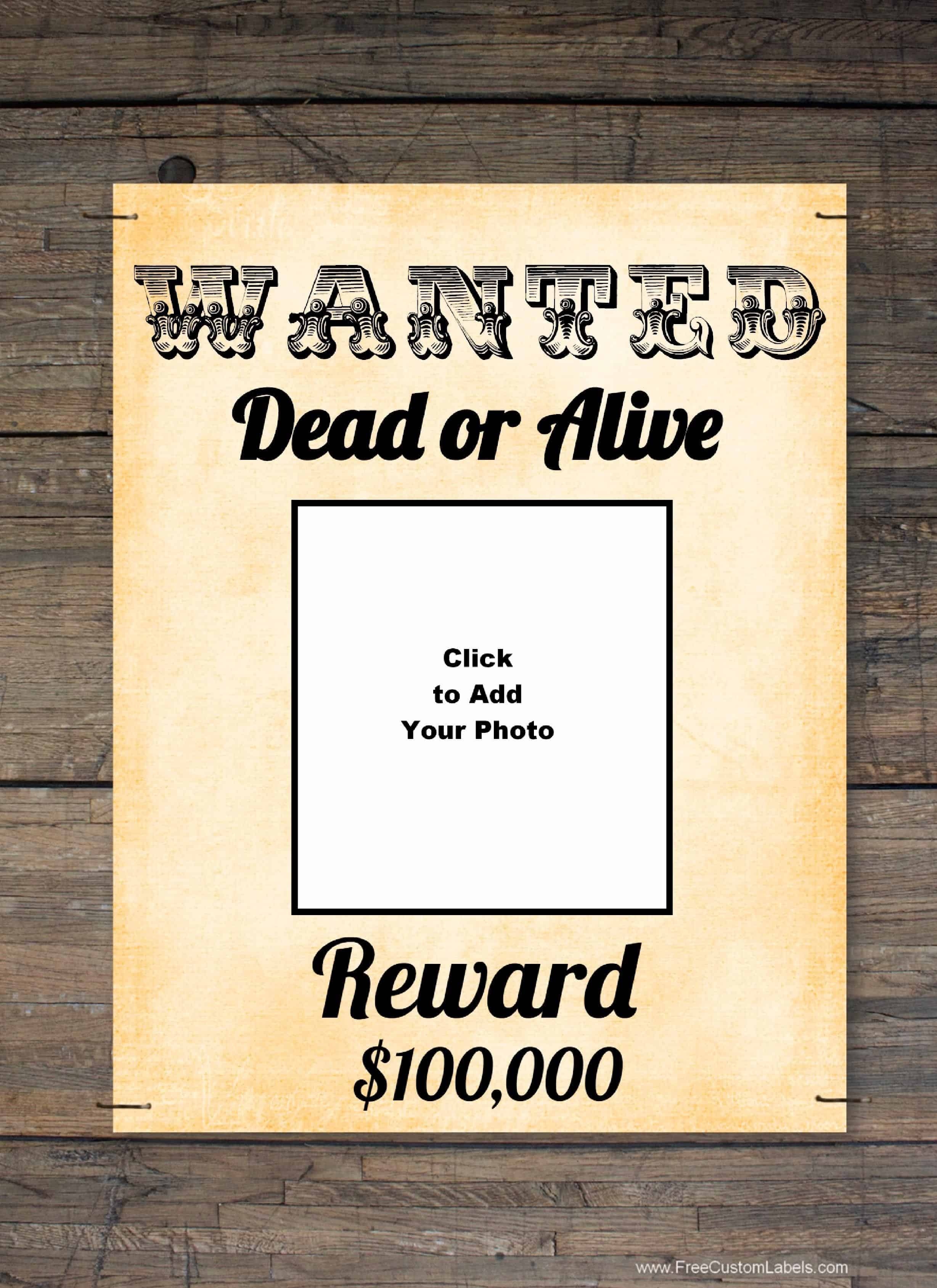 Wanted Poster Printable Template Customize And Print