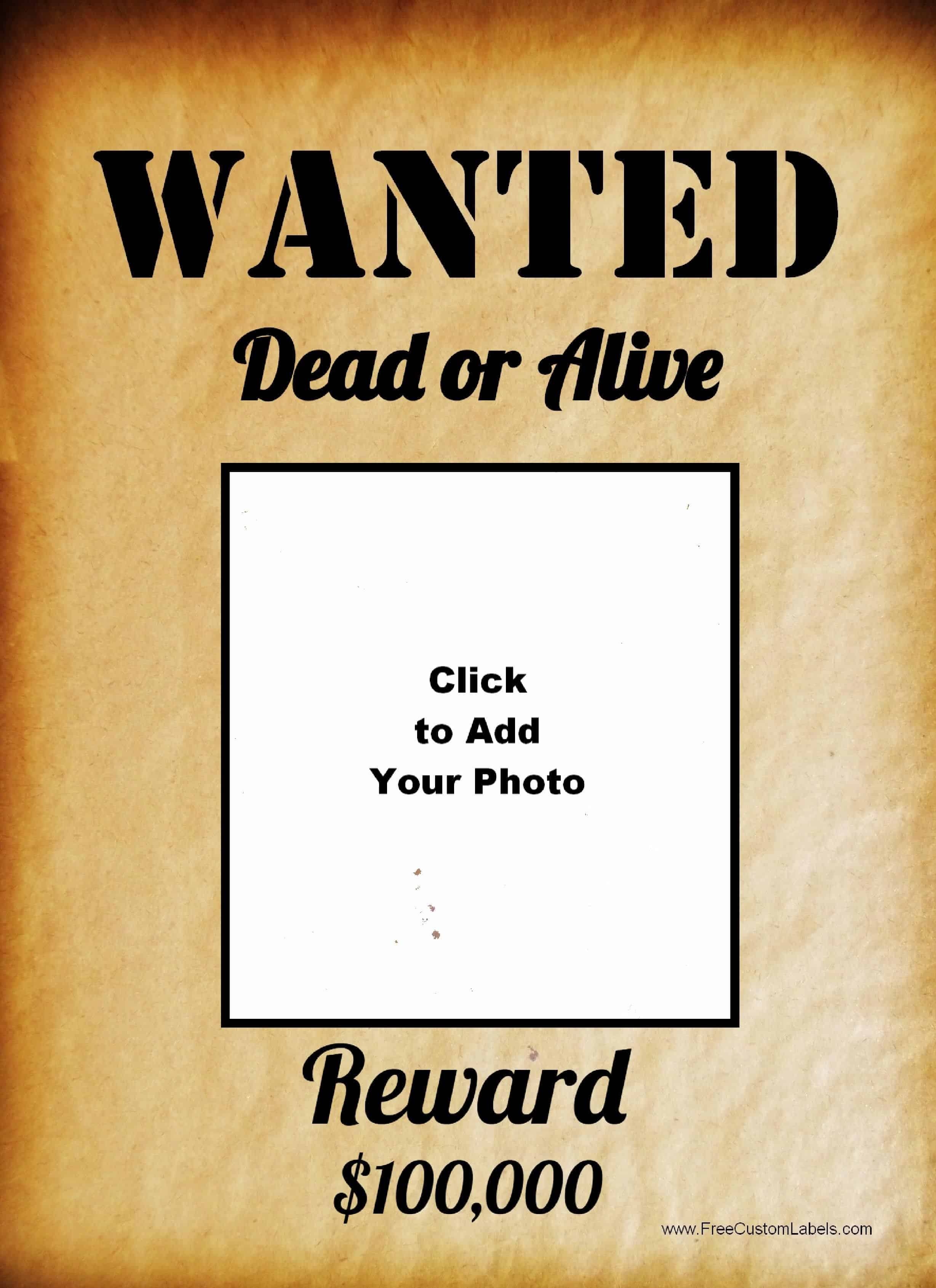 Wanted Poster Template Printable