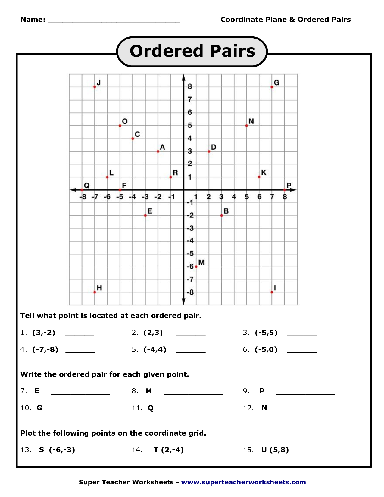 Coordinate Grid Printable
