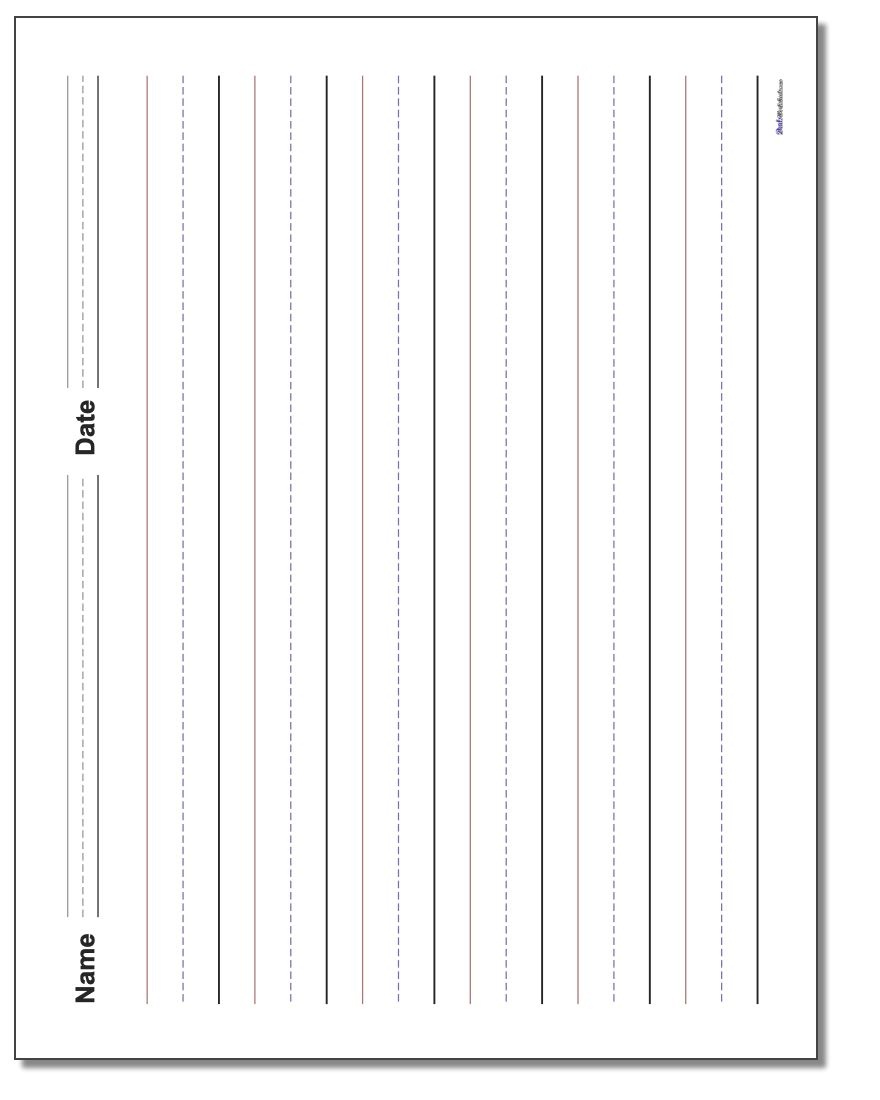 Free Printable Primary Handwriting Paper Lined Paper Template With