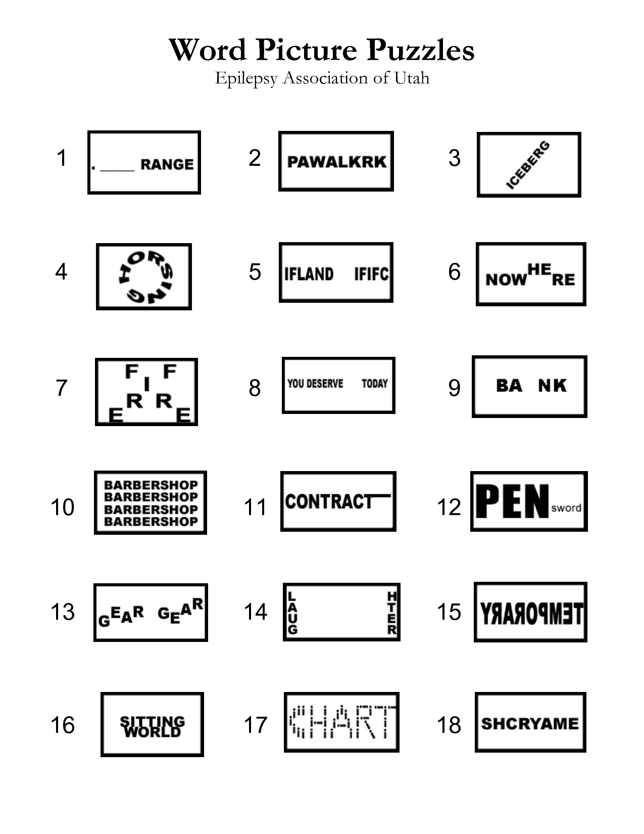 Printable Puzzles And Brain Teasers