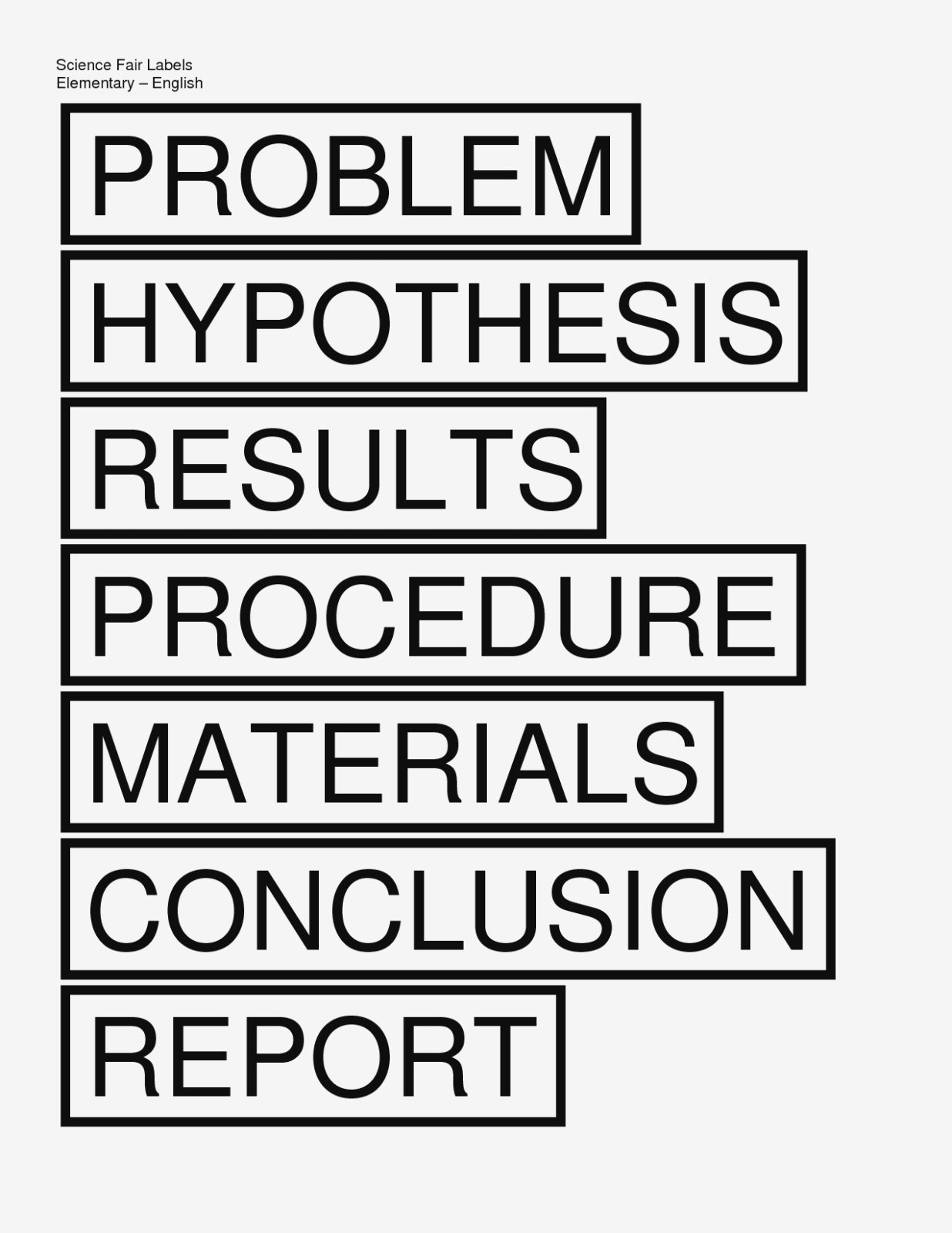 Free Printable Science Fair Project Board Labels Free Printable