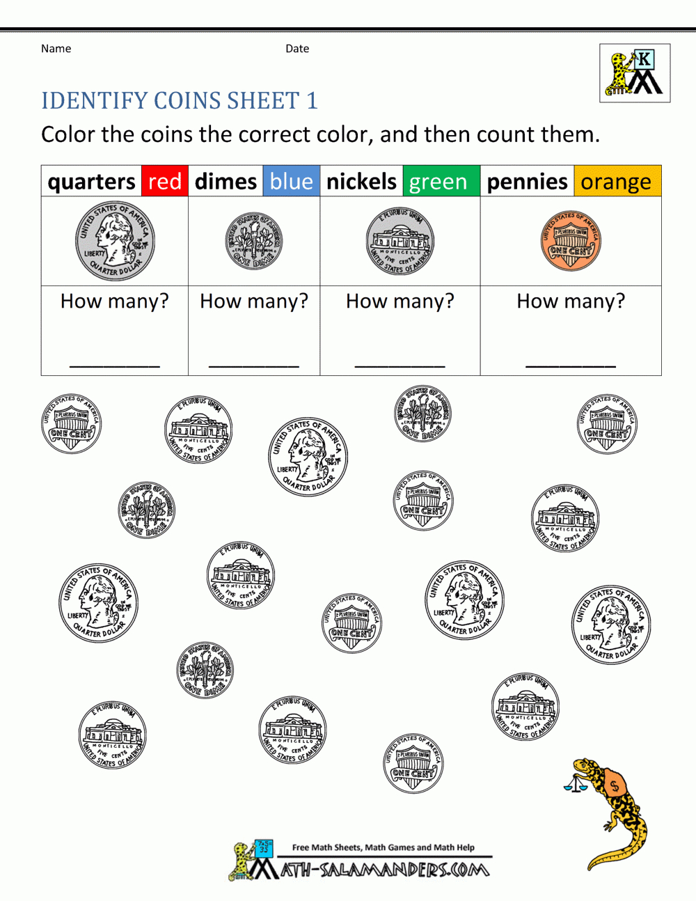 Kindergarten Money Worksheets 1St Grade Free Printable Money 