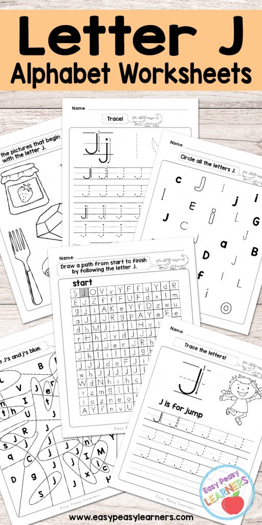 Letter J Worksheets Alphabet Series Easy Peasy Learners Free