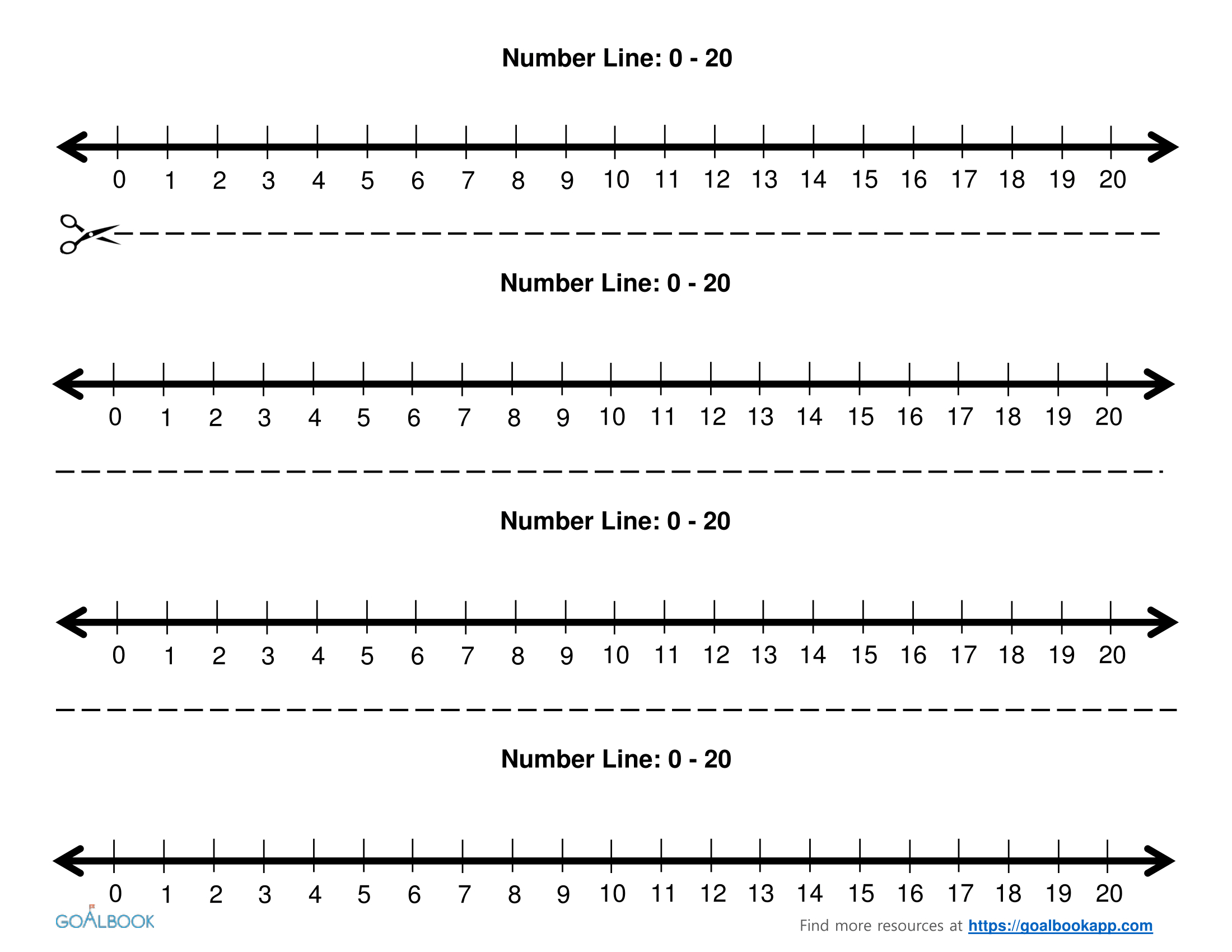 Math Printable Number Lines To 20 1000 Images About Numberlines On 