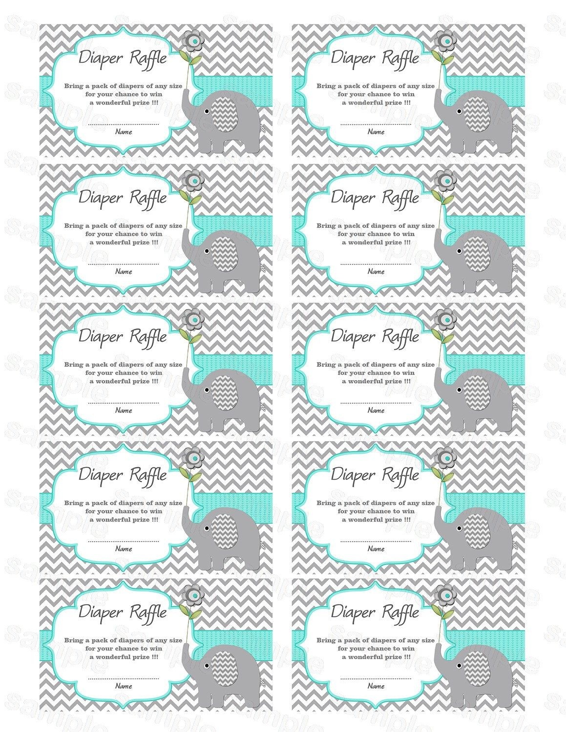 Diaper Raffle Tickets Free Printables