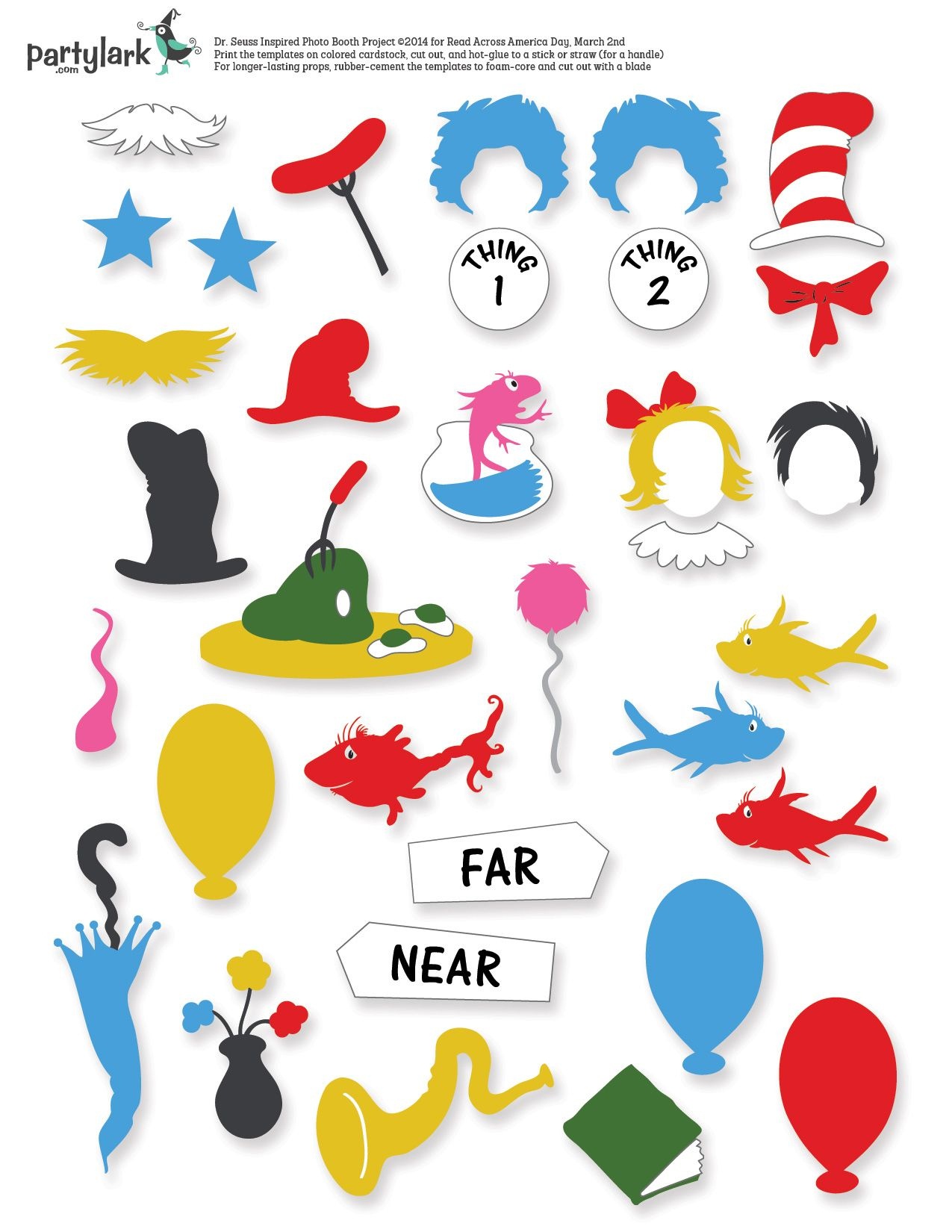 Dr Seuss Photo Booth Props Printable Free Printable Templates