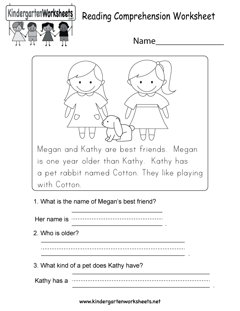 Free Printable Reading Comprehension Worksheets For Kindergarten Free