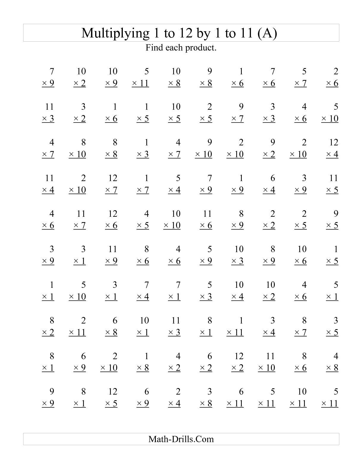 Free Multiplication Worksheets 100 Problems Free Multiplication Worksheets 100 Problems