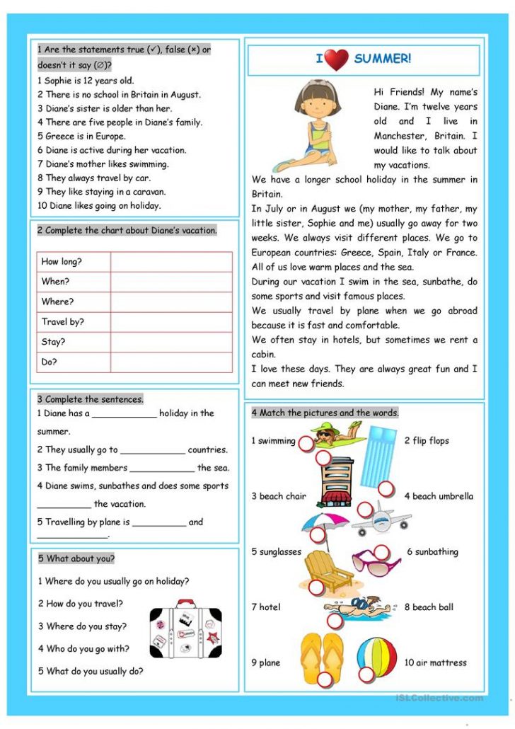 Vacation I Love Summer Worksheet Free Esl Printable Worksheets Vacation I Love Summer Worksheet Free Esl Printable Worksheets